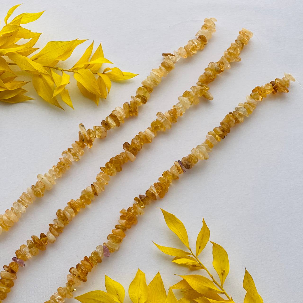 Купить Бусины для украшений из Цитрина крошка, длина нитки 40 см, 41824 ...